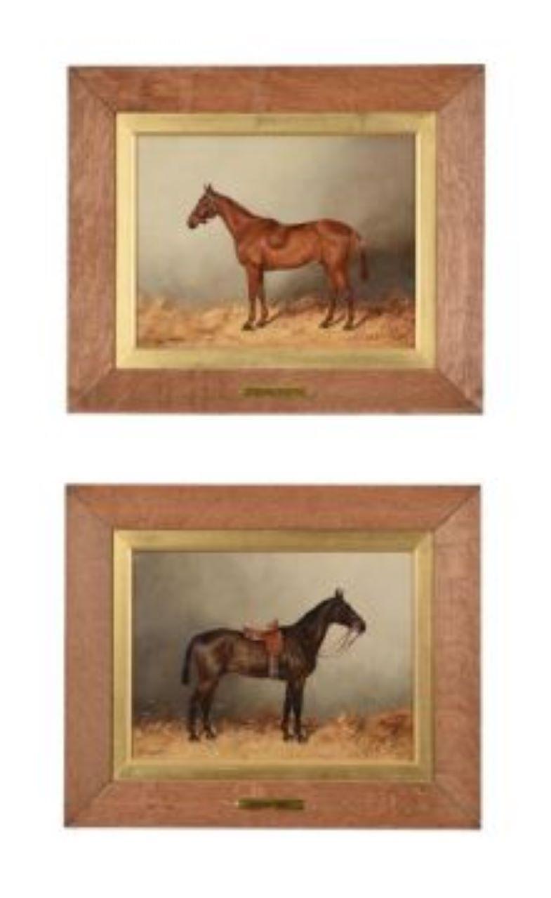 Henry Frederick Lucas Lucas - A pair of paintings of the horses 'Swiss ...