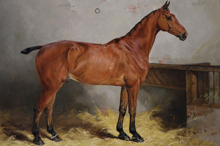 Henry Frederick Lucas Lucas - Horse portrait oil painting of a prize ...