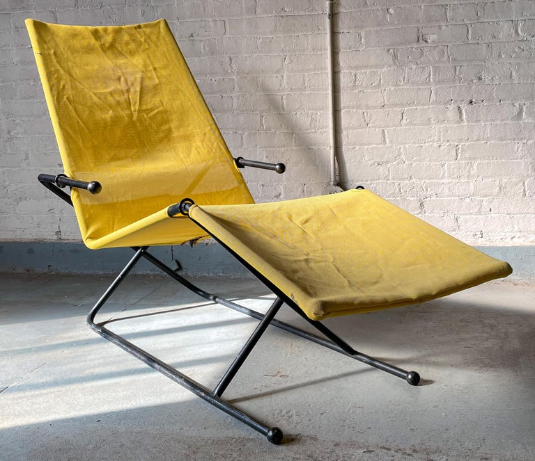 Henry Glass Prototype "Sling-Line" Folding Chaise For Sale at 1stDibs
