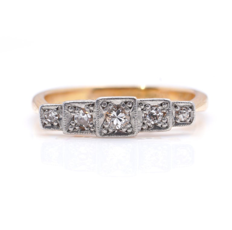 Henry Griffith and Sons Art Deco Platinum and Gold Ring with Diamonds ...