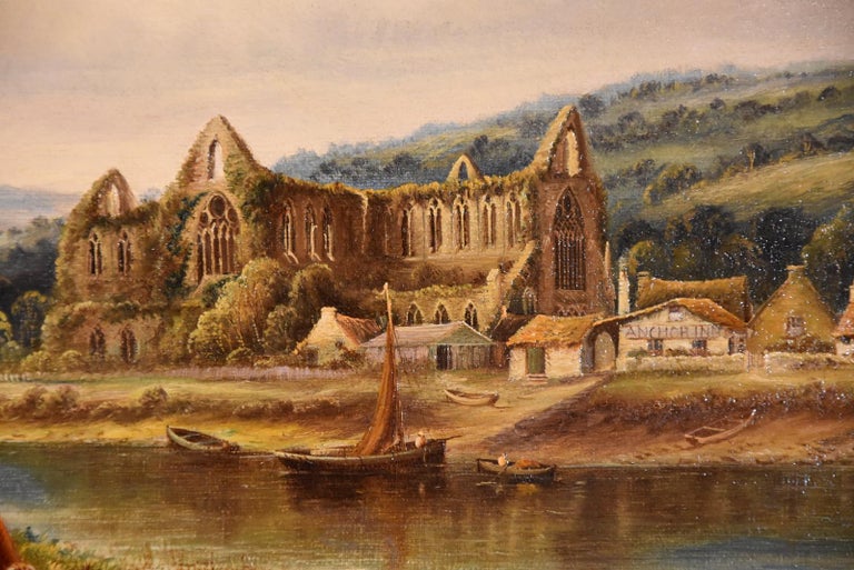 Henry Harris - Oil painting by Henry Harris “Tintern Abbey” at 1stDibs