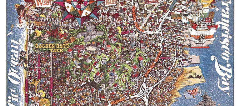 Henry Hinton - Original San Francisco, California vintage fun map ...