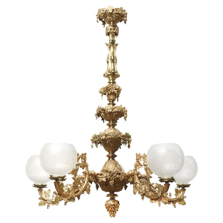 Henry Hooper Gilt Bronze Rococo Revival Chandelier For Sale at 1stDibs