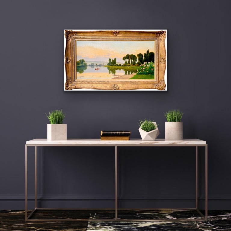 Henry Jacques Delpy - Large French Barbizon School painting River ...