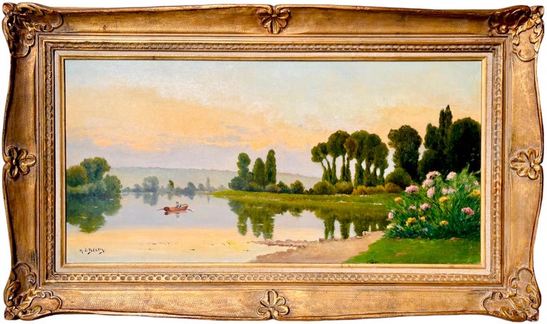Henry Jacques Delpy - Large French Barbizon School painting River ...