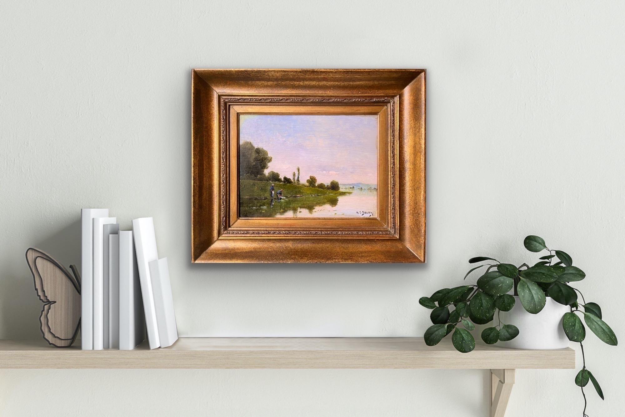 Henry Jacques Delpy - Petite French Barbizon School painting River ...