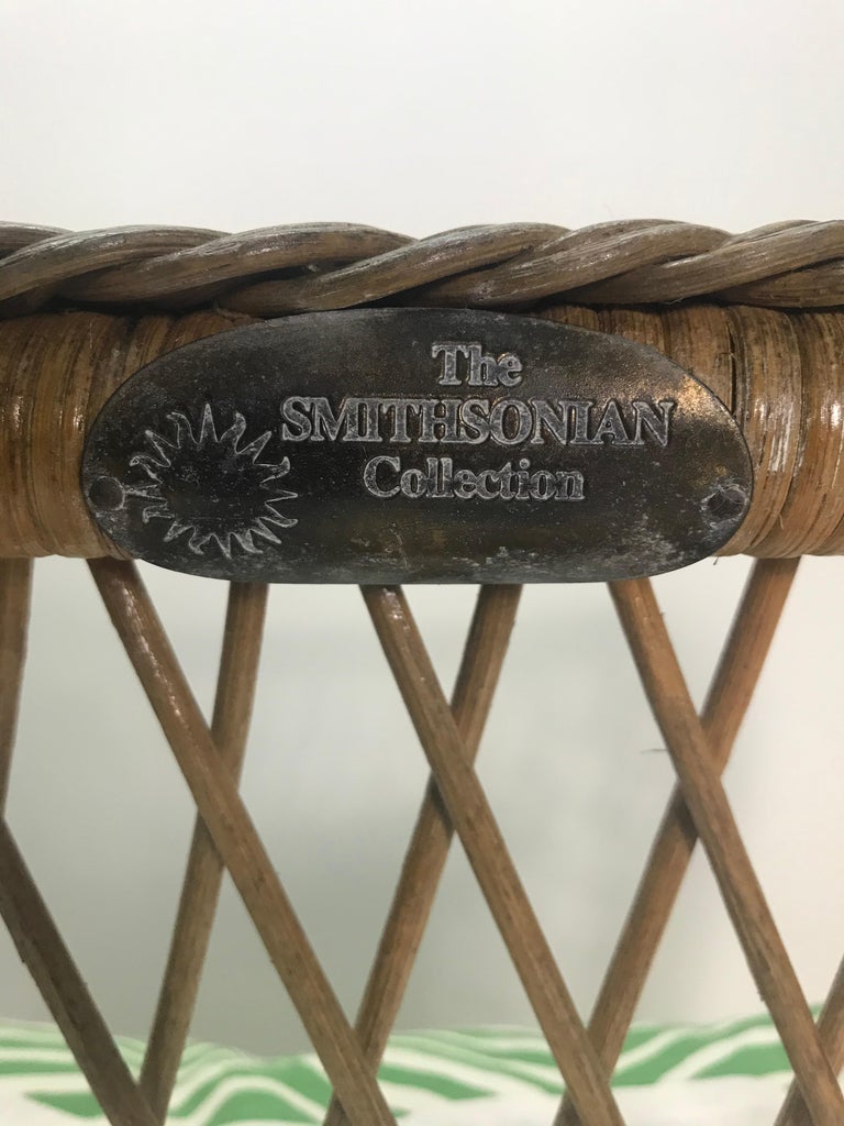 Henry Link Rattan Rocker Chair Magazine with China Seas Cushion at 1stDibs