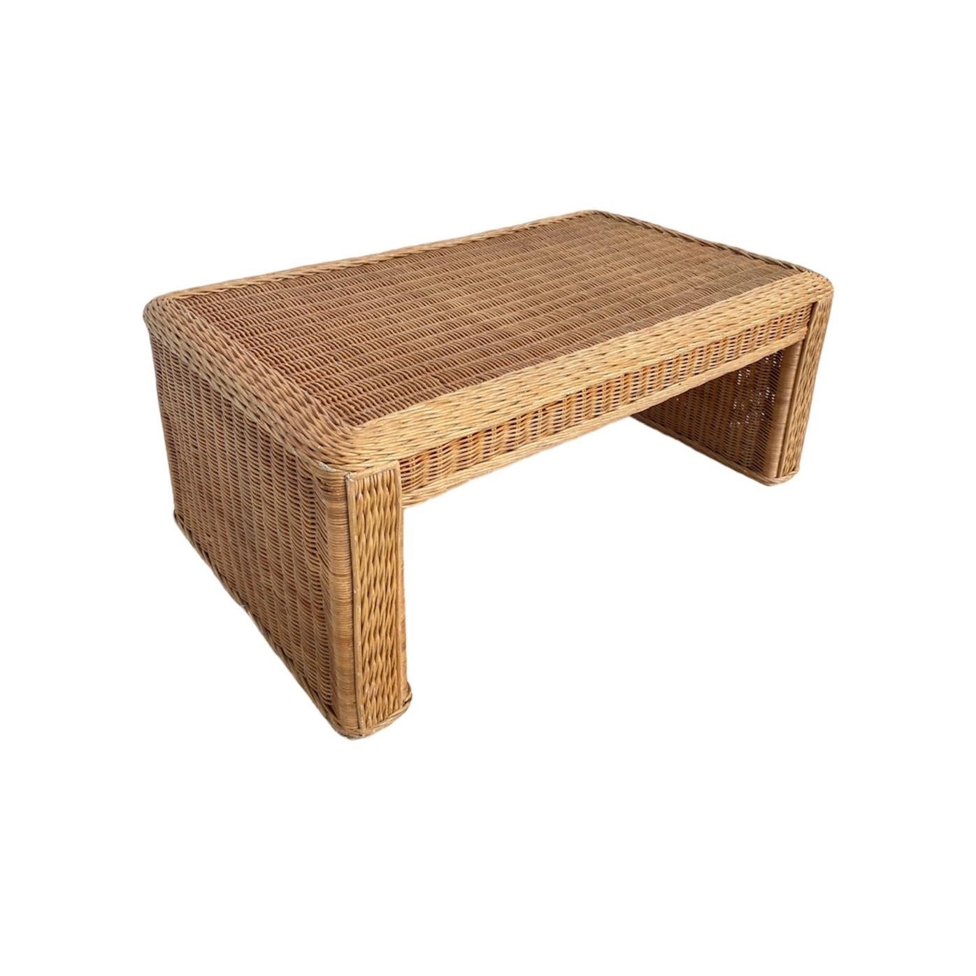 Henry Link Wicker Coffee Table For Sale at 1stDibs