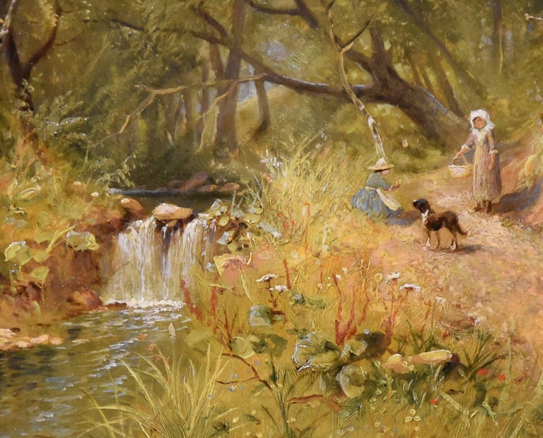 Henry Maidment - Oil Painting by Henry Maidment "The Path by the River ...