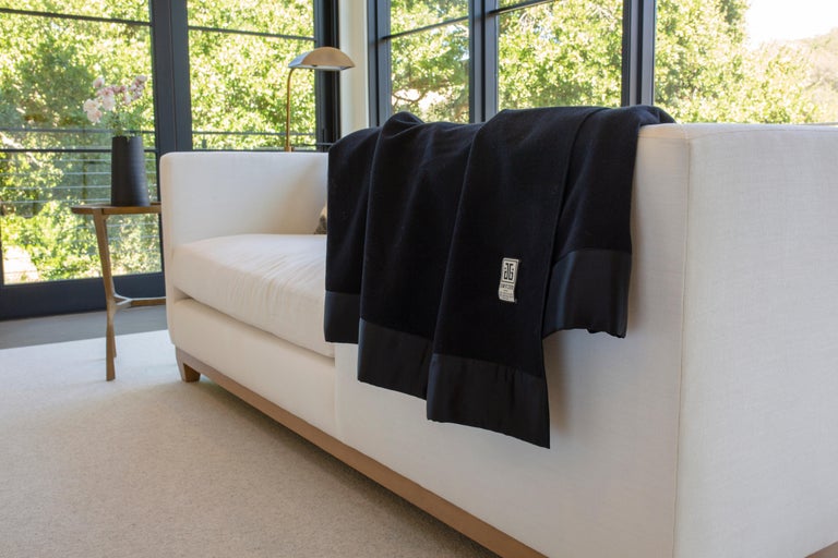 Henry Cashmere Black King-Size Blanket with Silk Border by JG Switzer ...