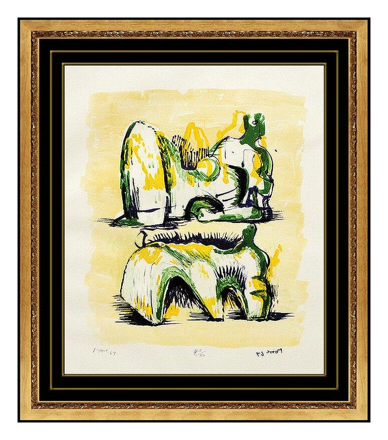Henry Moore - Henry Moore Original Color Lithograph Signed Reclining ...