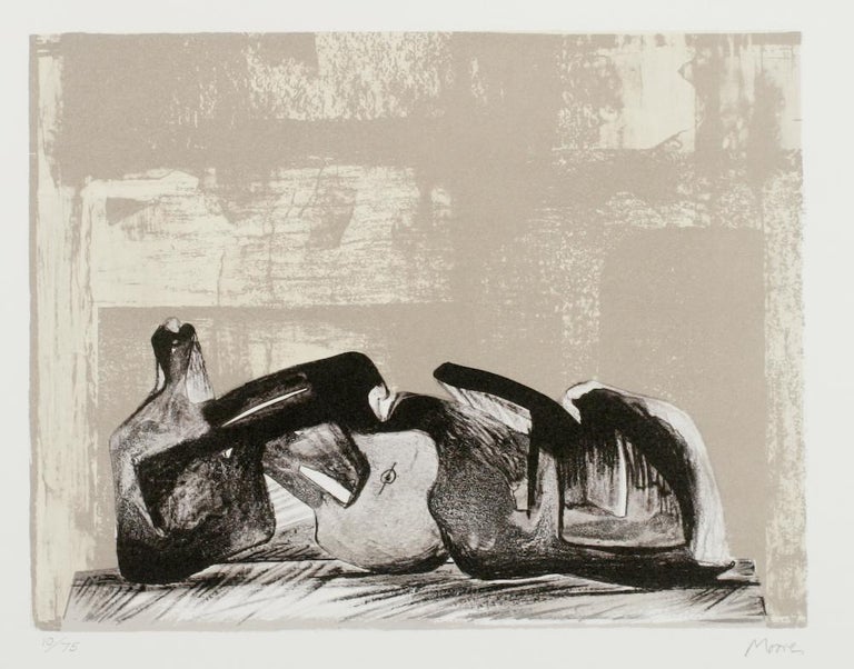 Henry Moore - Reclining Figure Interior Setting I, abstract lithograph ...