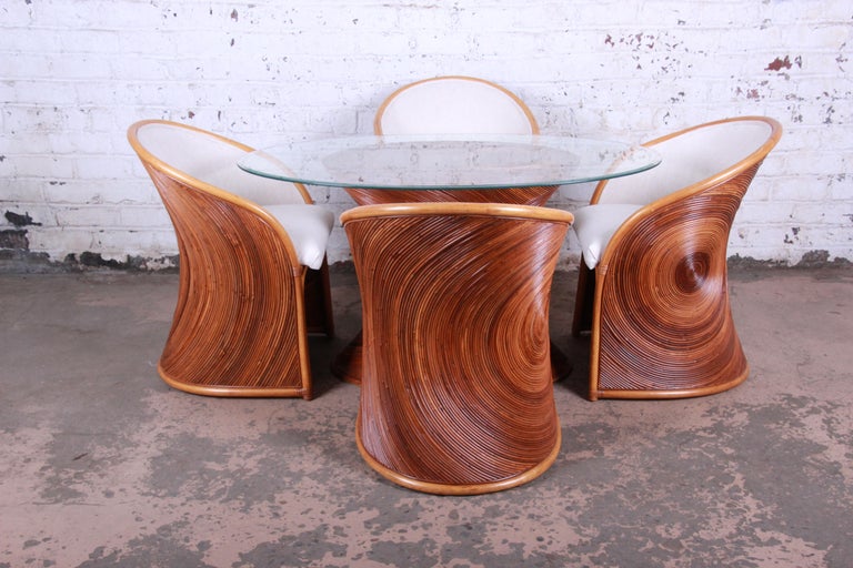 Midcentury Bamboo Dining Set In The Manner Of Henry Olko, circa 1978 at ...