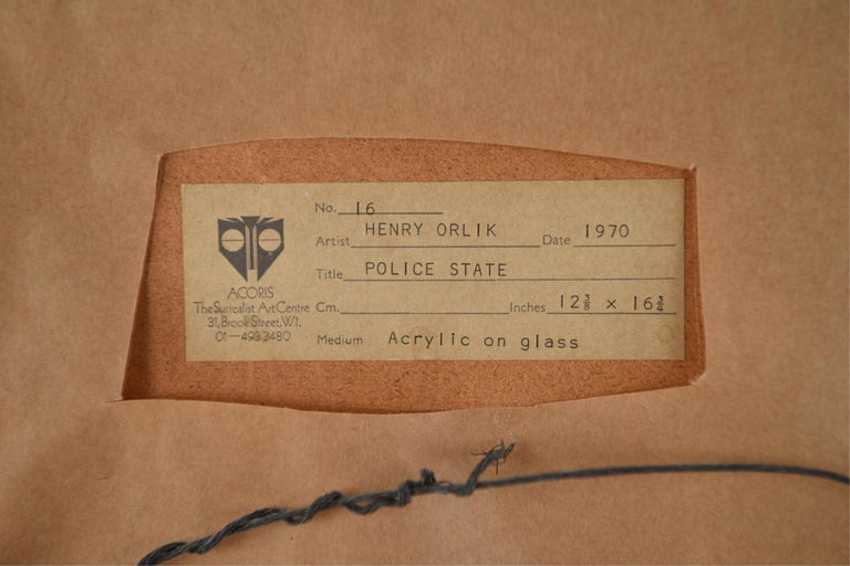 Henry Orlik, "State Police" Acrylic on Glass, 1970 For Sale at 1stDibs