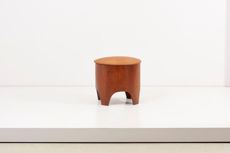 Henry P Glass Stool with Hidden Storage Compartment, US 1950s For Sale ...