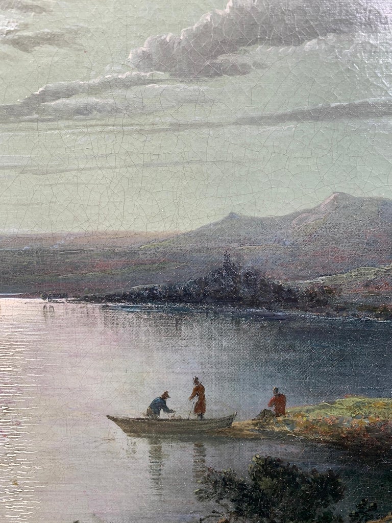 Henry Pether - Late 18th century Antique English Moonlight over a lake ...