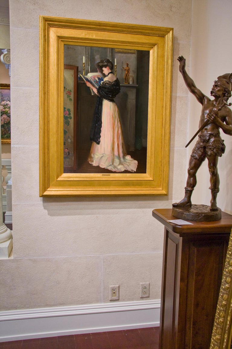 Henry R. Rittenberg - At the Mantel, Portrait of a Lady For Sale at 1stDibs