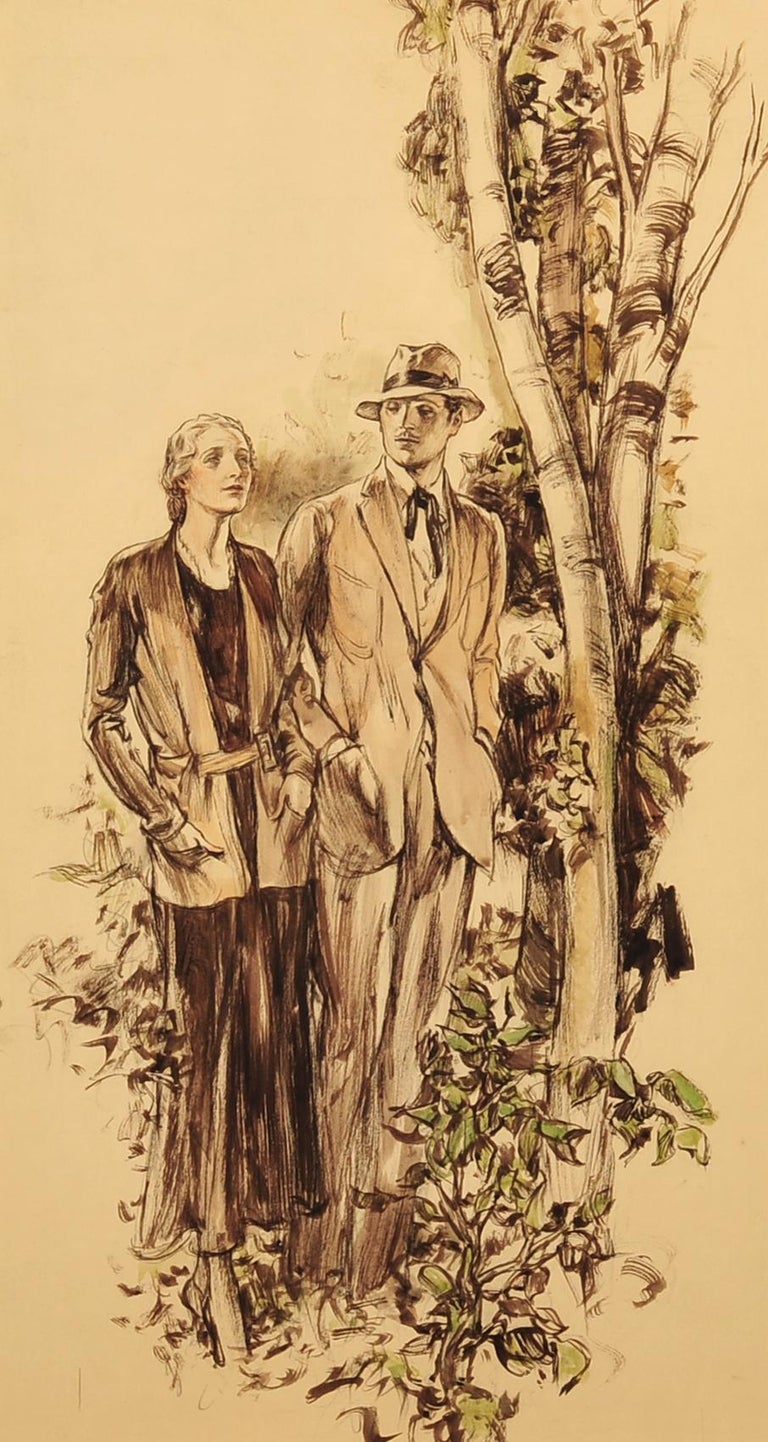 Henry Raleigh - Couple Beside a Tree For Sale at 1stDibs