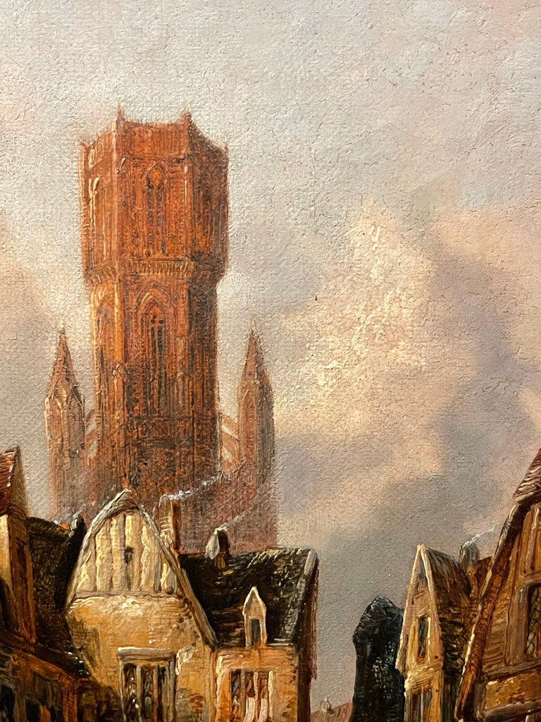 Henry Schafer - Fine 19th Century Victorian Oil Painting Bruges City ...