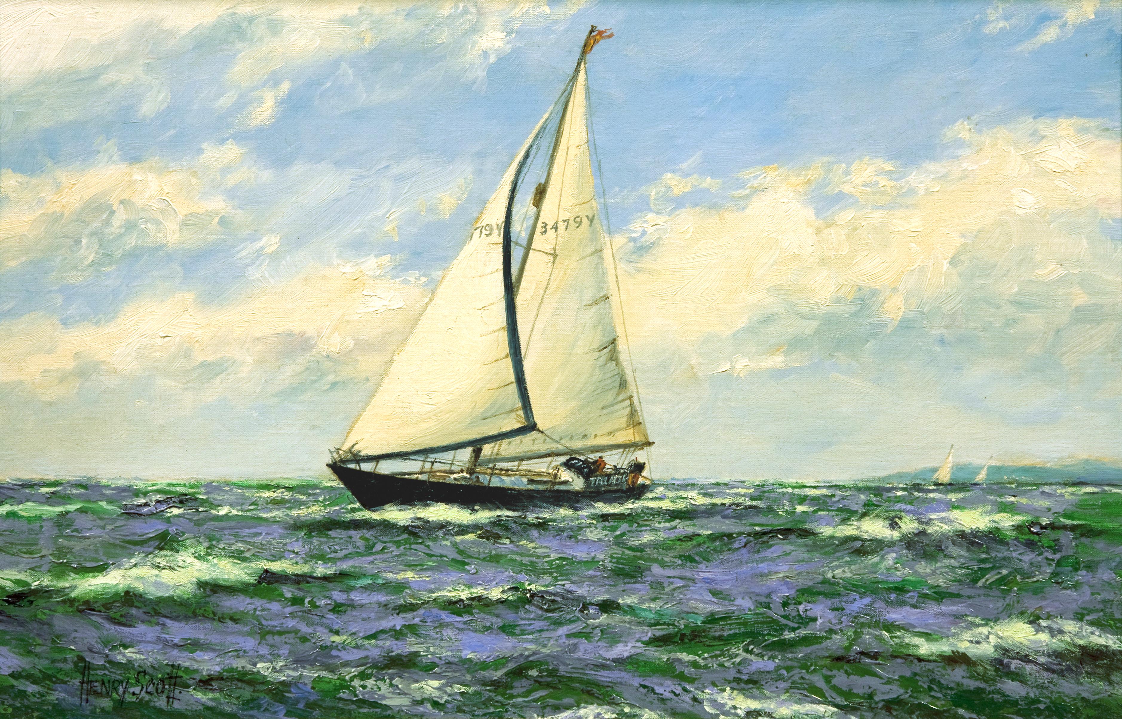 Henry Scott - Pacific Deep - The Tea Clipper "Thermopylae", Oil on ...