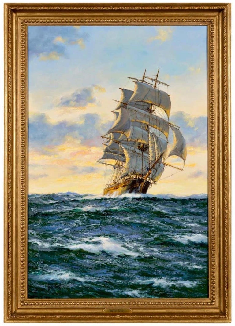 Henry Scott - The American Clipper Red Cloud at Sunset For Sale at 1stDibs