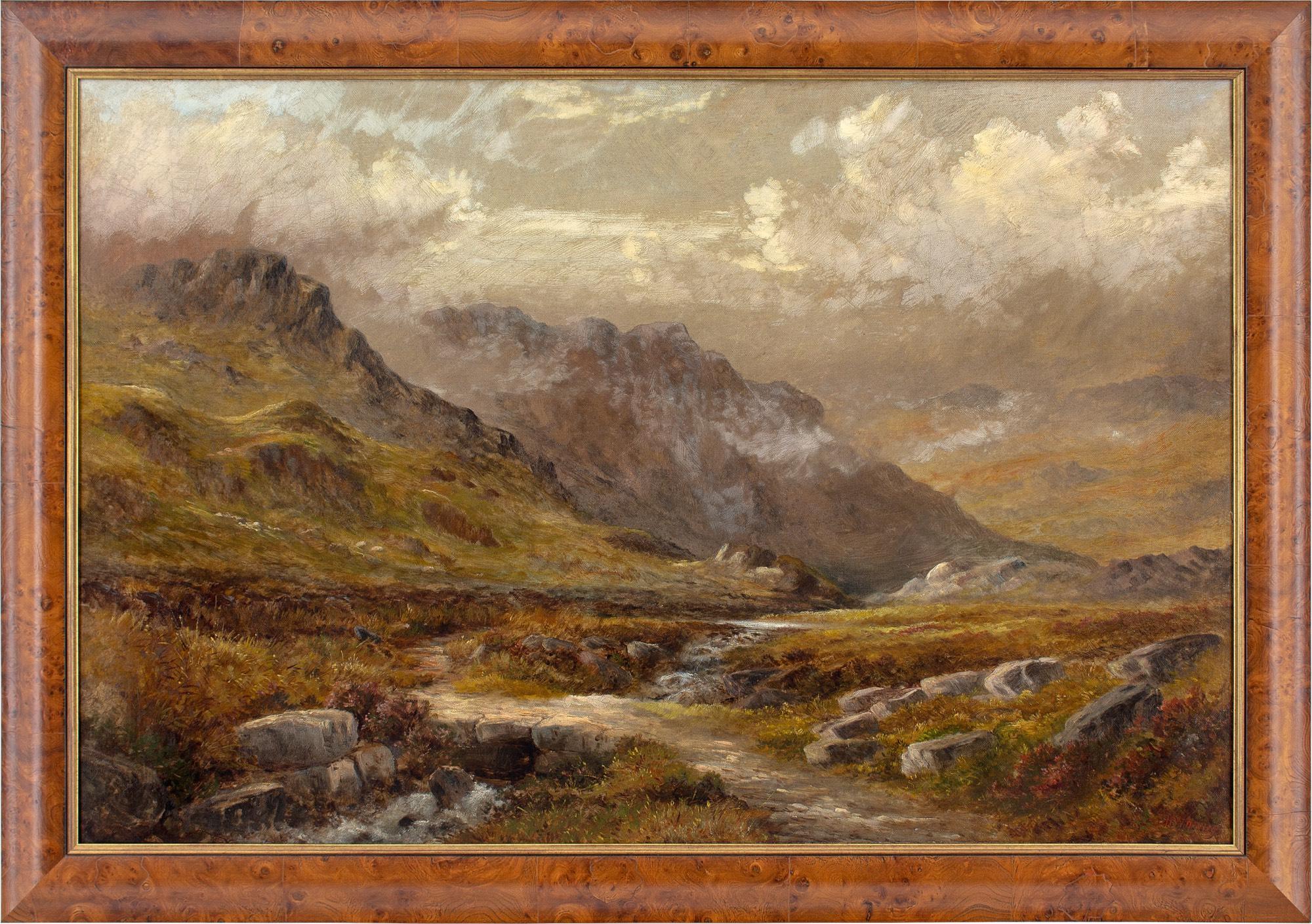 Henry W Henley - Henry W Henley, Misty Upland Landscape With Stream For ...