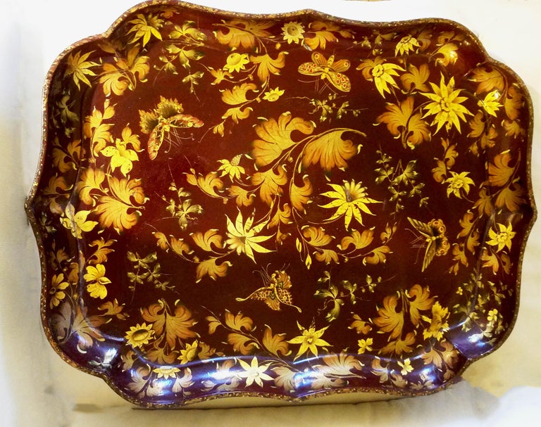 Henry Clay Papier Mâché Lacquered Tray and Base For Sale at 1stDibs