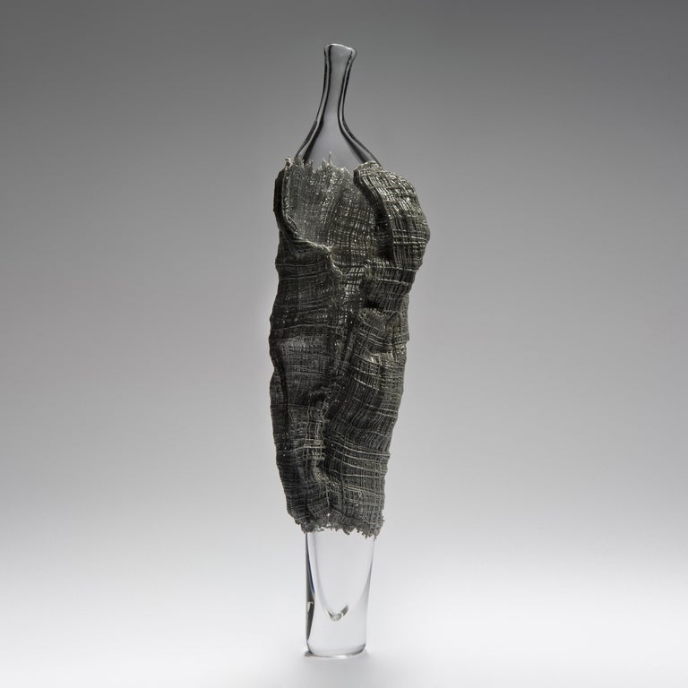 Hephaestus, a clear and grey glass figurative sculpture by Cathryn ...