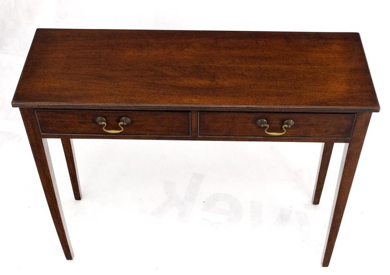 Hepplewhite Federal Style Antique Two Drawers Console Table at 1stDibs
