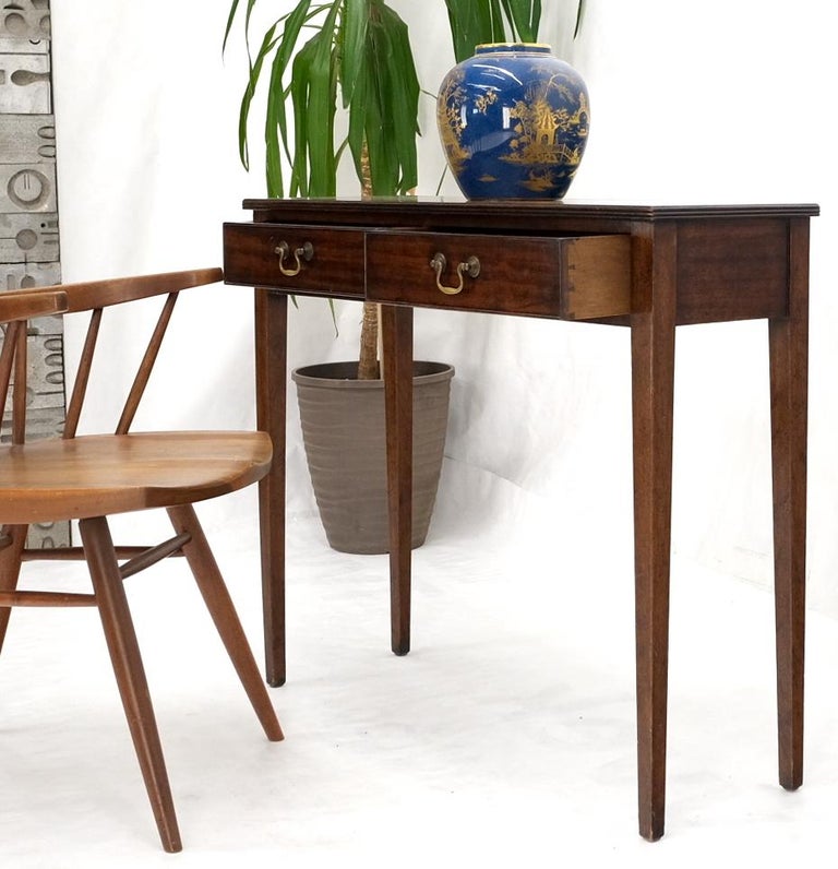 Hepplewhite Federal Style Antique Two Drawers Console Table at 1stDibs