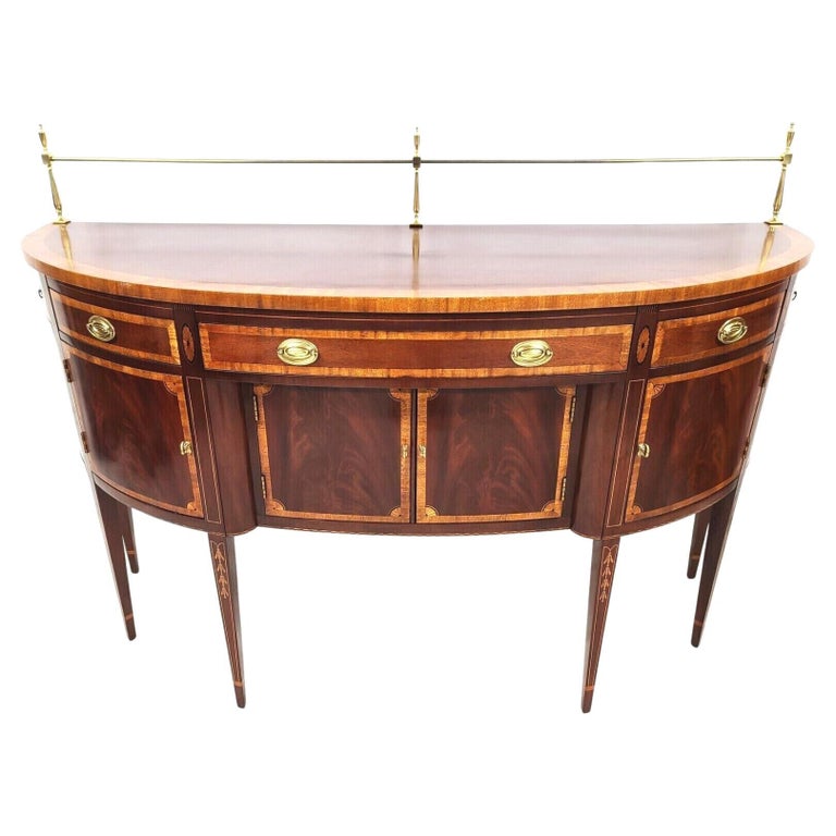 Hepplewhite Flame Mahogany Sideboard Buffet by Hickory White at 1stDibs