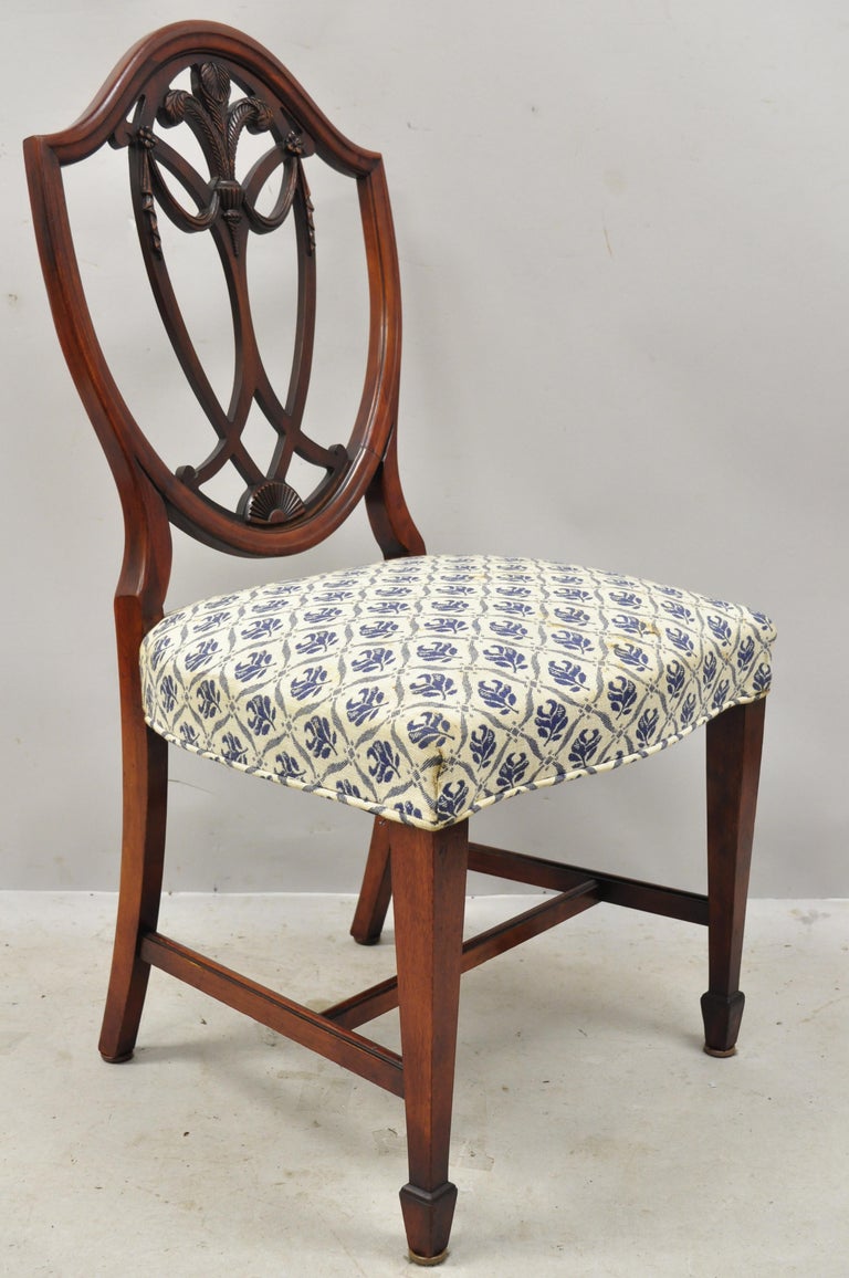 Hepplewhite Mahogany Prince of Wales Plume Shield Back Dining Chairs ...