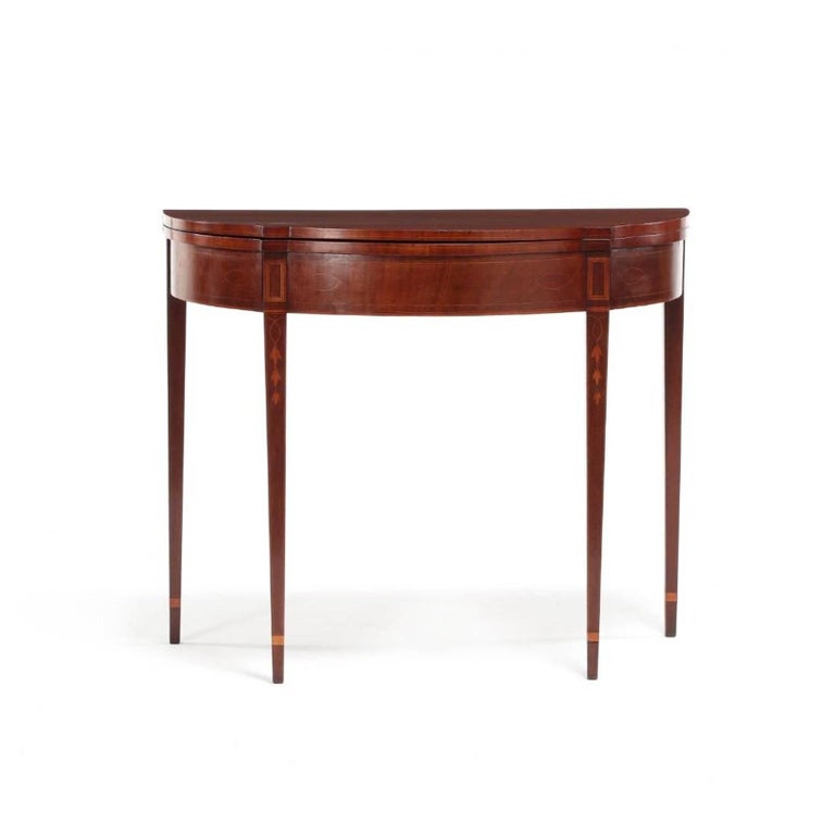 Hepplewhite Mahogany Shaped Demilune Card Table, Baltimore, circa 1795 ...