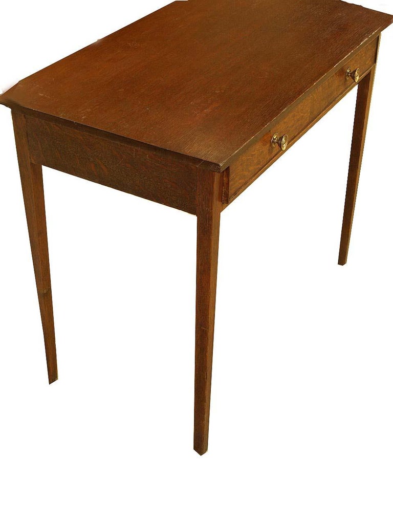 Hepplewhite One Drawer Oak Writing Table For Sale at 1stDibs