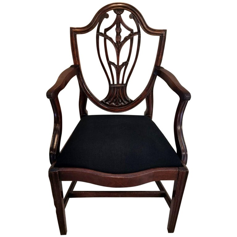 Chaise King de style Hepplewhite « Master antique » en acajou et ...