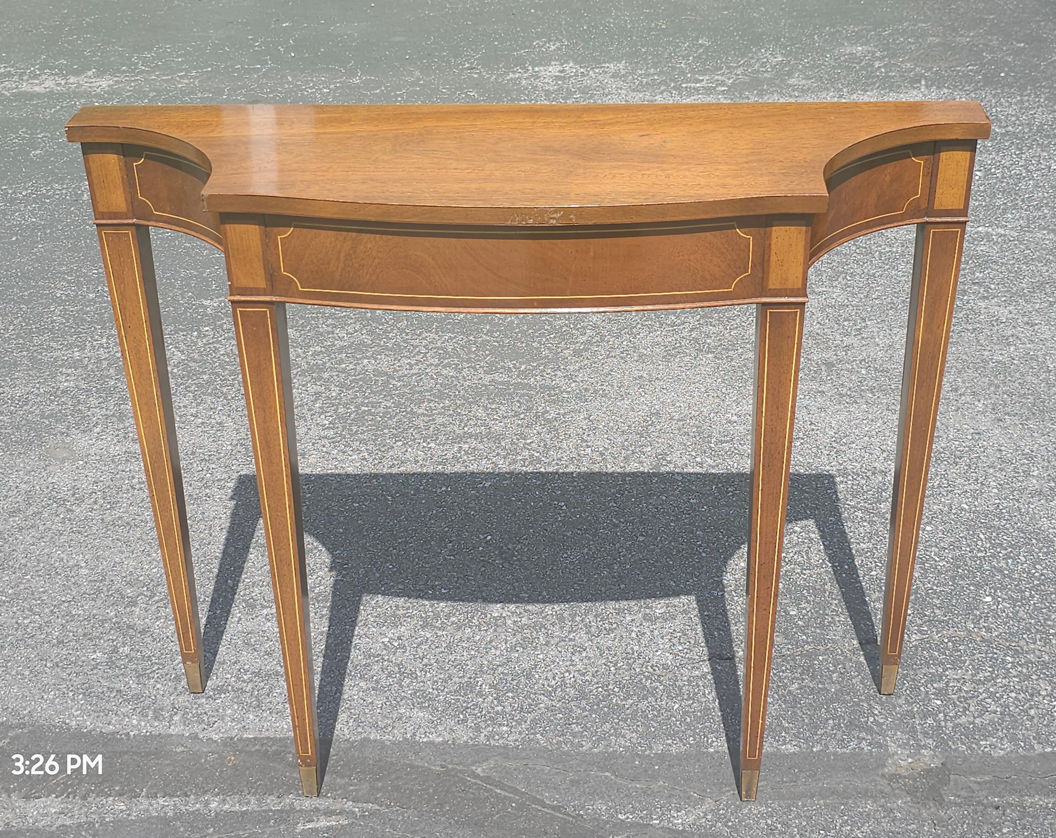Hepplewhite Style Mahogany and Satinwood Console Table with Brass ...