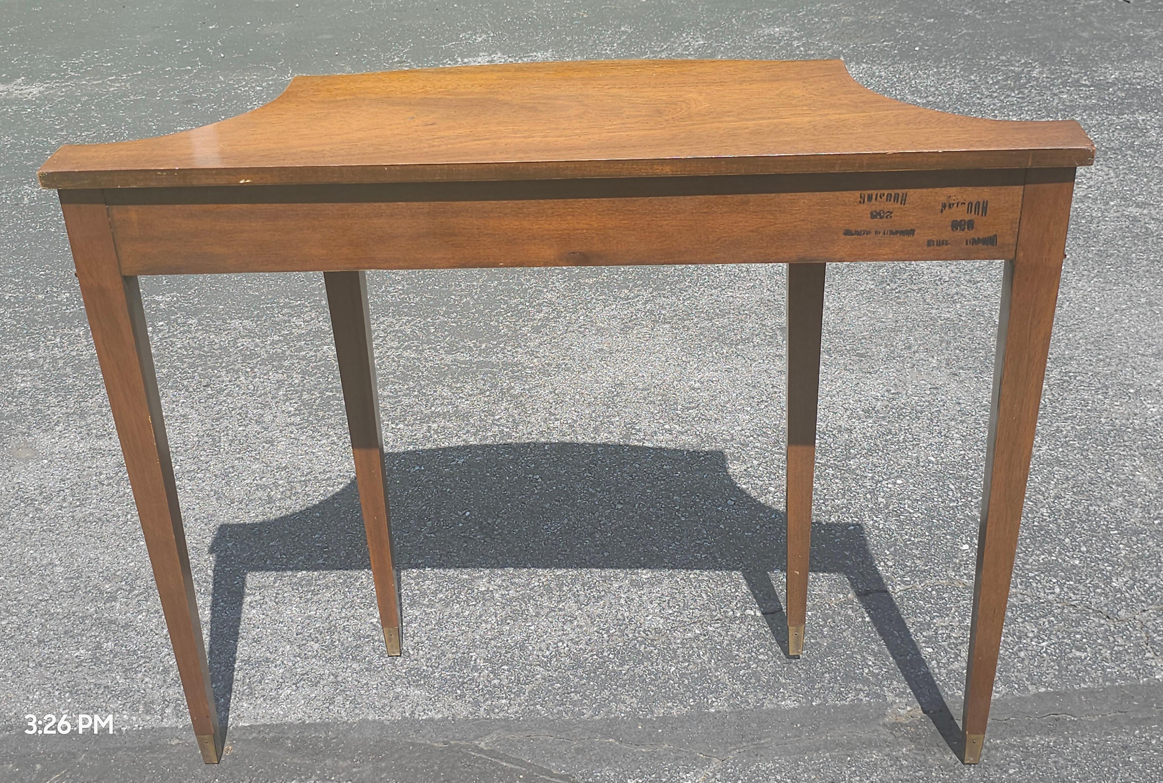 Hepplewhite Style Mahogany and Satinwood Console Table with Brass ...