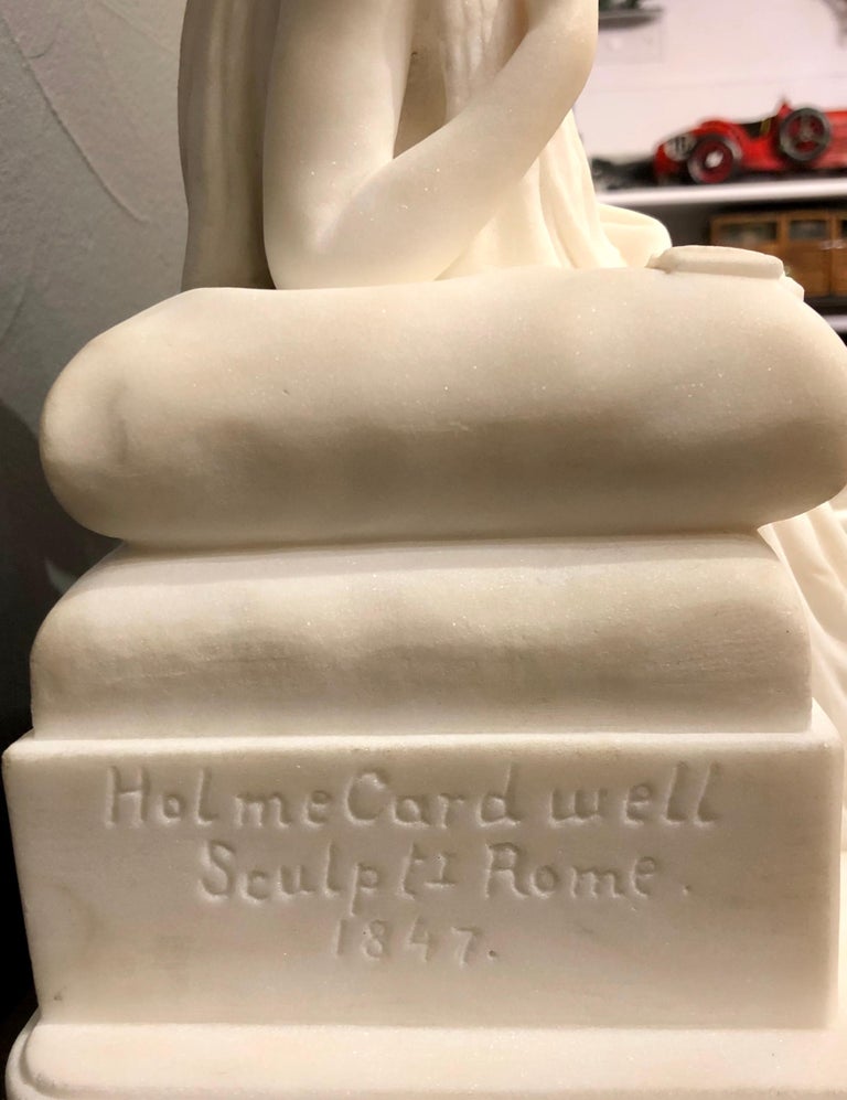 "Her Faithful Companion" Marble Sculpture by Holme Cardwell at 1stDibs