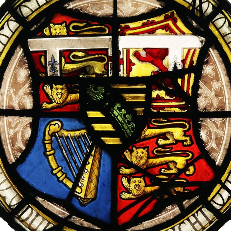 Heraldic Stained Glass Duke of Connaught Coat of Arms at 1stDibs