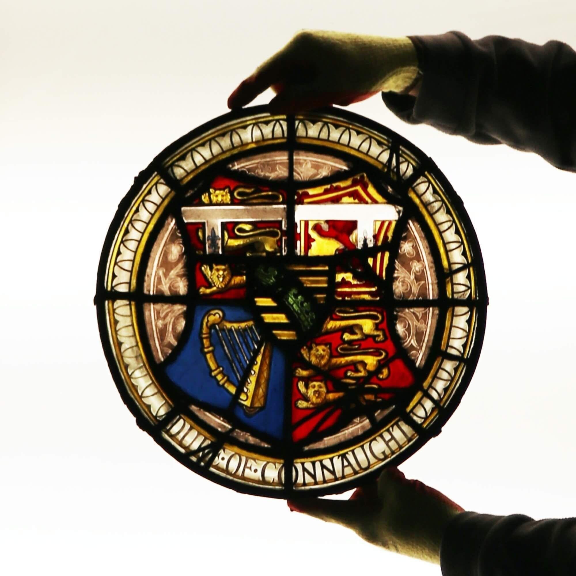 Heraldic Stained Glass Duke of Connaught Coat of Arms at 1stDibs