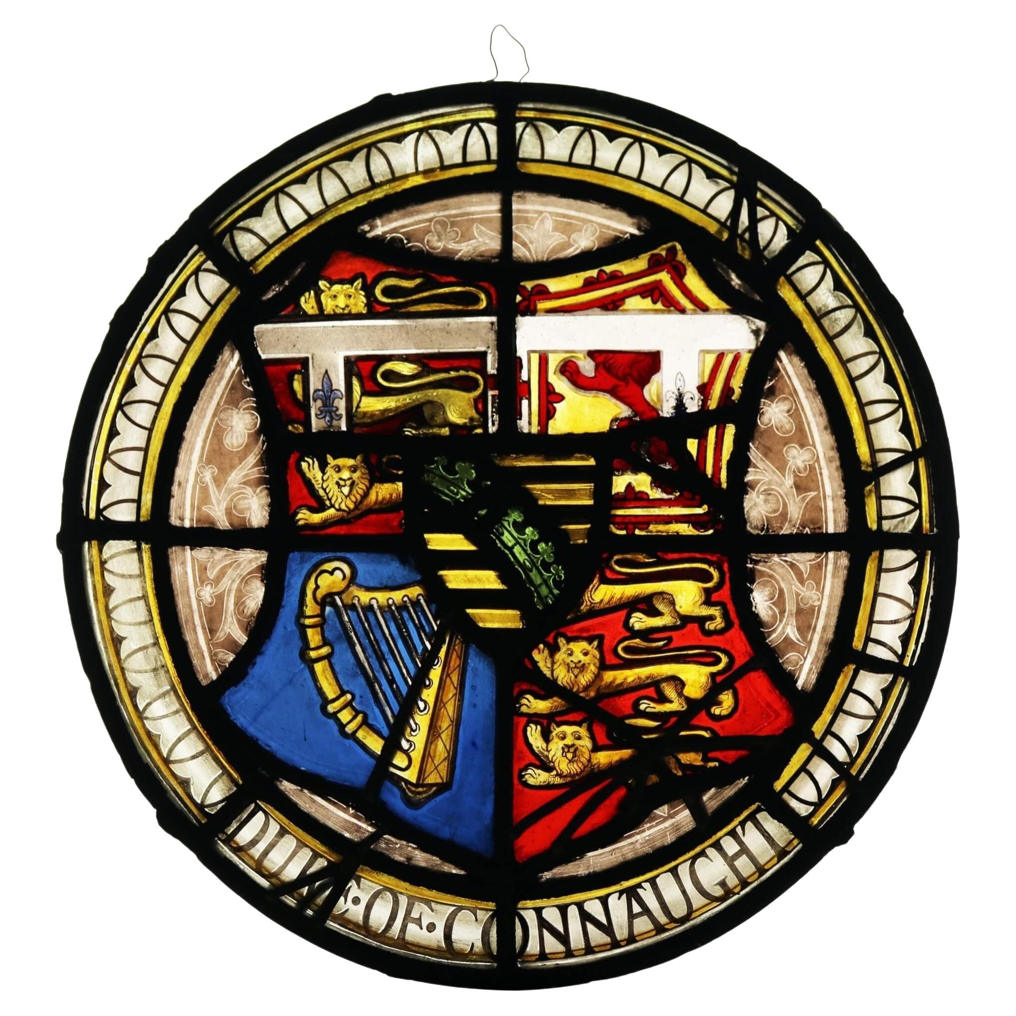 Heraldic Stained Glass Duke of Connaught Coat of Arms at 1stDibs