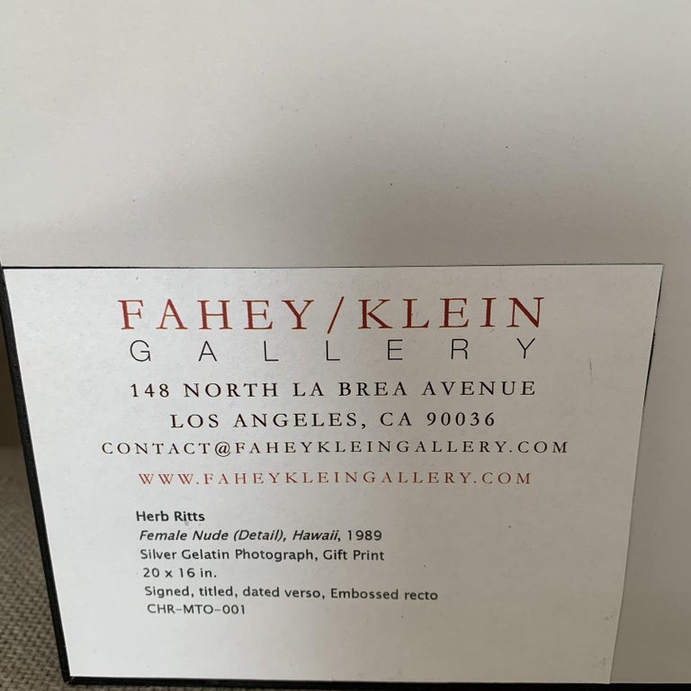 Herb Ritts, 1952-2002 - Signed Female Nude (Detail) ,Hawaii, 1989 by ...