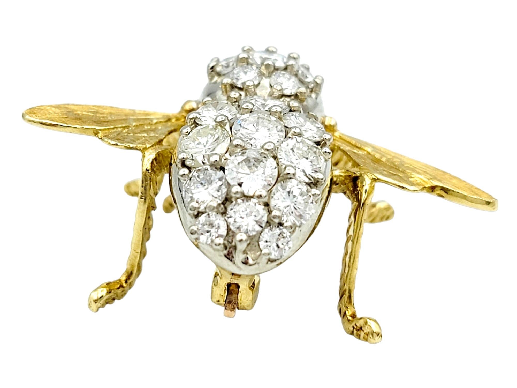 Herbert Rosenthal Diamond and Ruby Bumble Bee Brooch Set in 18 Karat ...