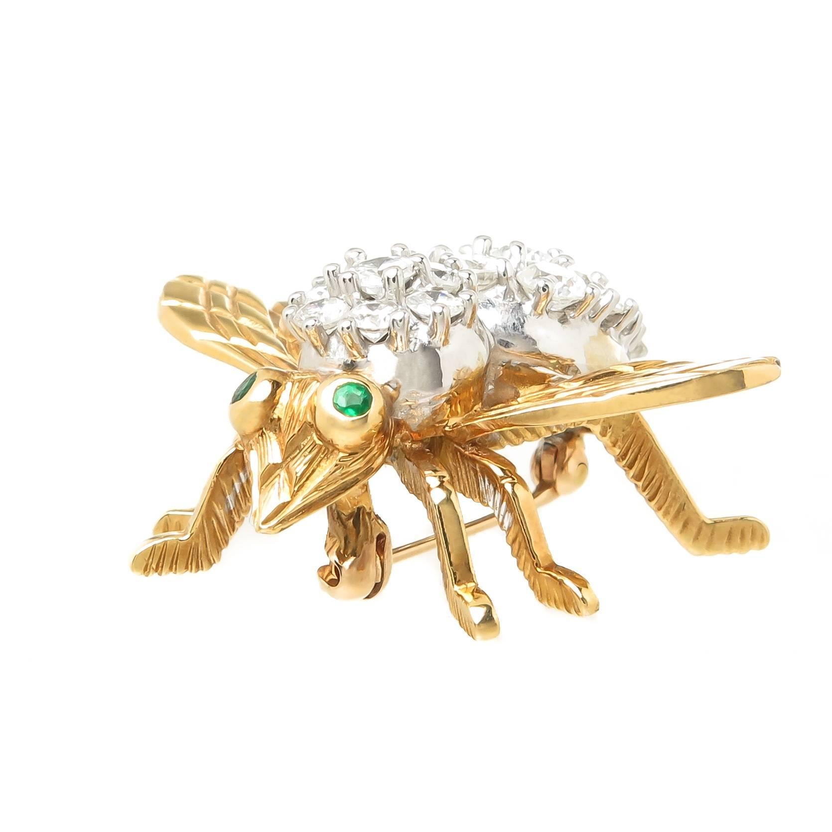 Herbert Rosenthal Large Gold and Diamond Large Bee Brooch at 1stDibs ...