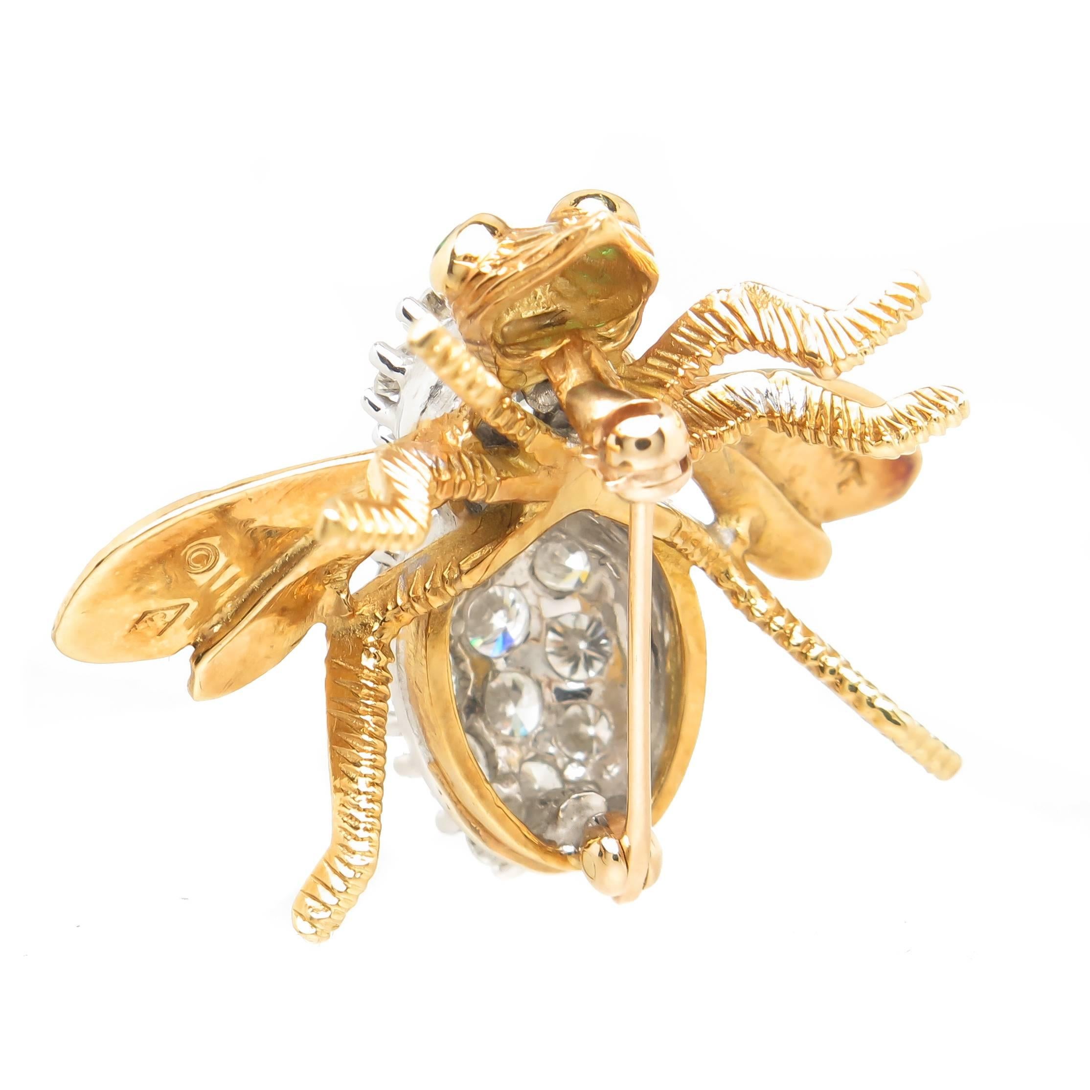 Herbert Rosenthal Large Gold and Diamond Large Bee Brooch at 1stDibs ...