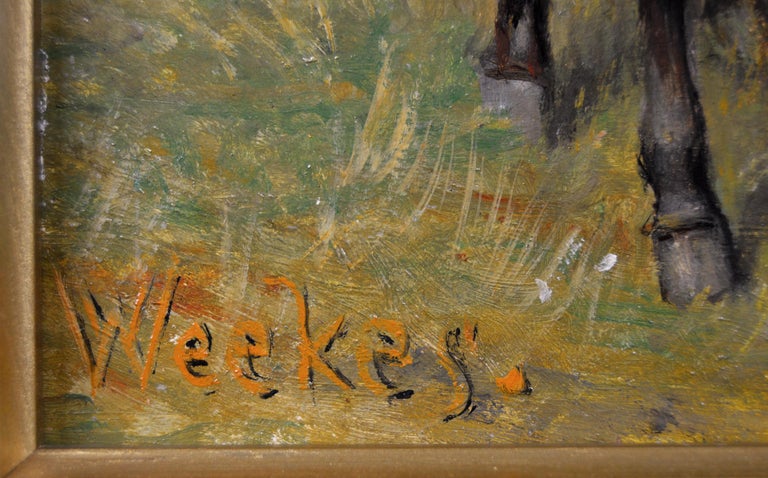 Herbert William Weekes - 19th Century genre oil painting of donkeys at ...