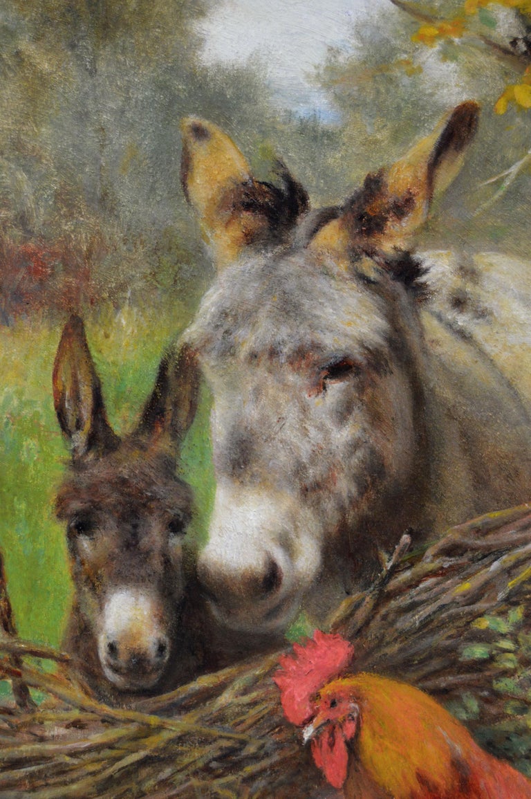 Herbert William Weekes - 19th Century genre oil painting of donkeys ...