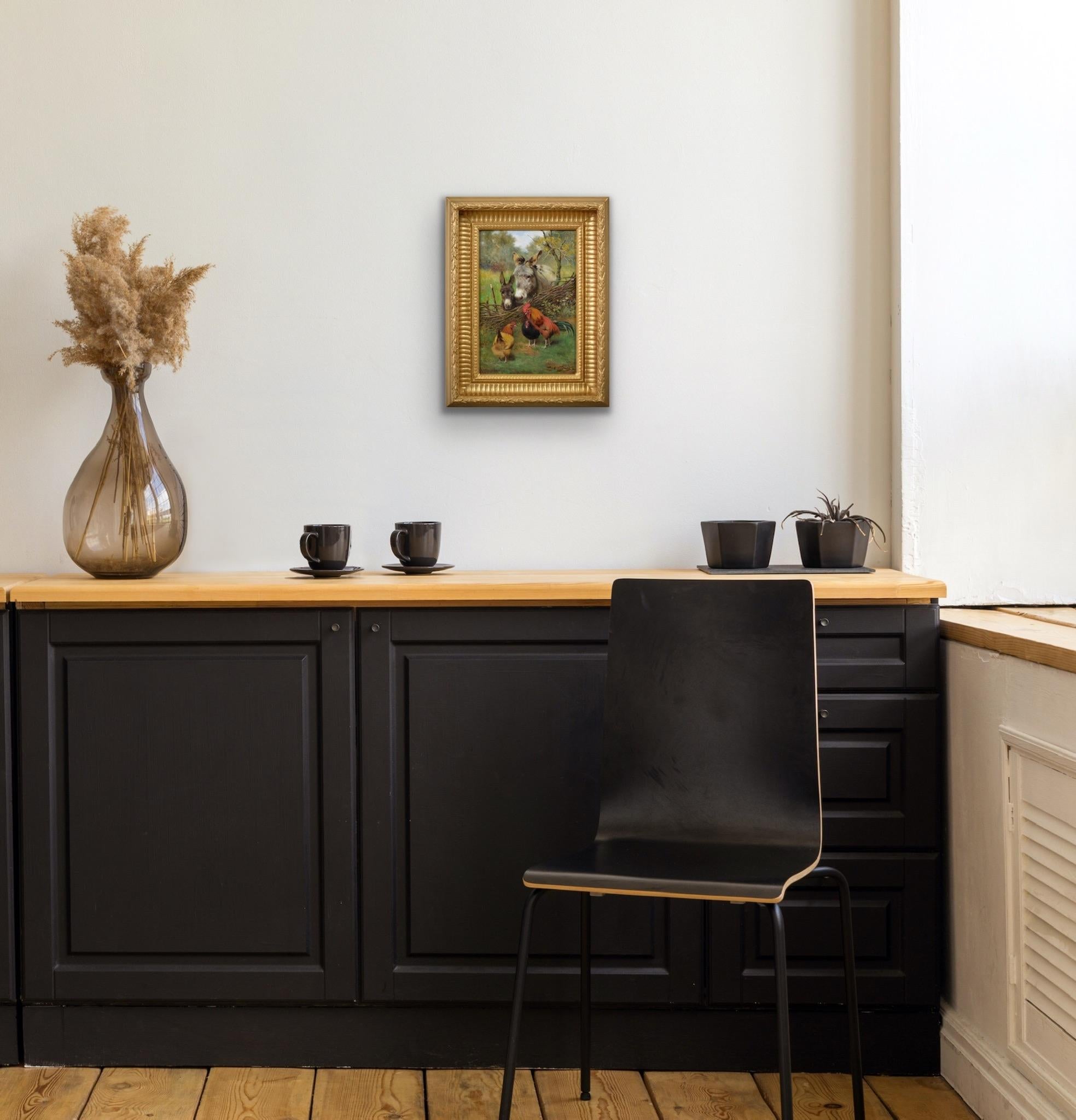 Herbert William Weekes - 19th Century genre oil painting of donkeys ...