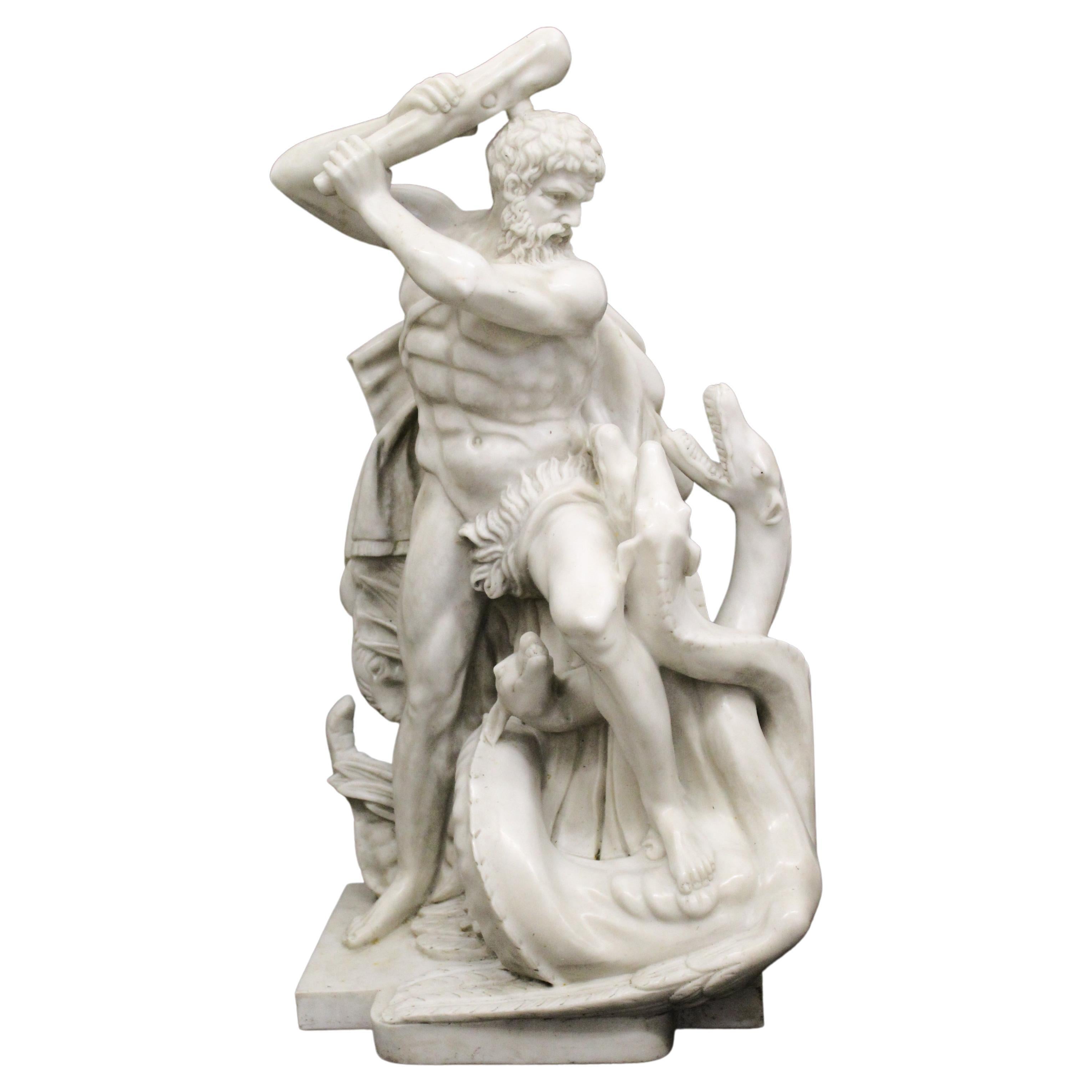 Hercules Against Hydra, Marble Sculpture For Sale at 1stDibs