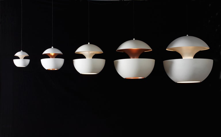 Here Comes the Sun Medium White and Copper Pendant Lamp by Bertrand ...